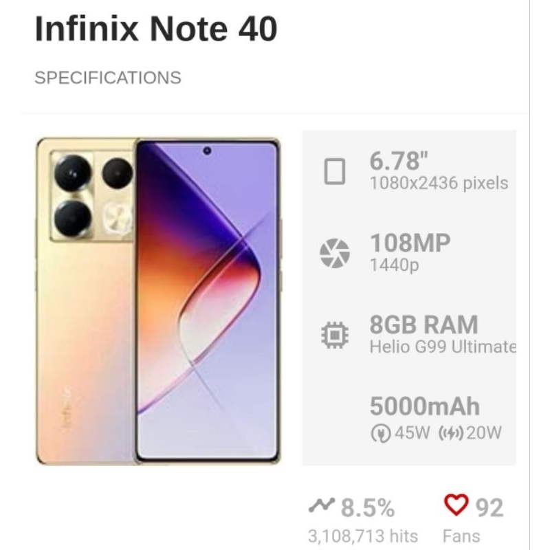 Jual New Infinix Note 40 8-256 Helio G99 Ultimate No Repack | Shopee Indonesia