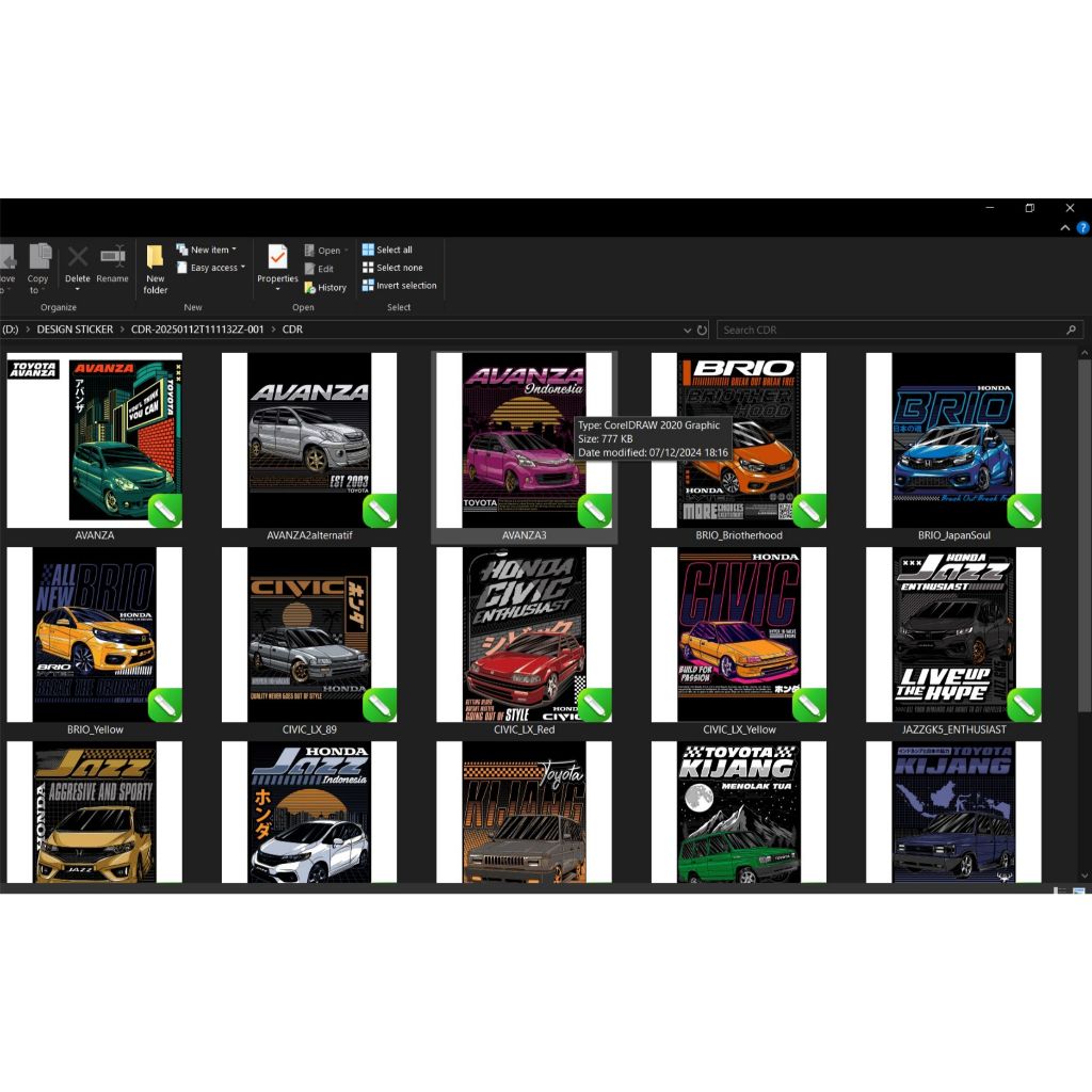 Jual FILE VECTOR DESAIN MOBIL COREL DRAW | Shopee Indonesia