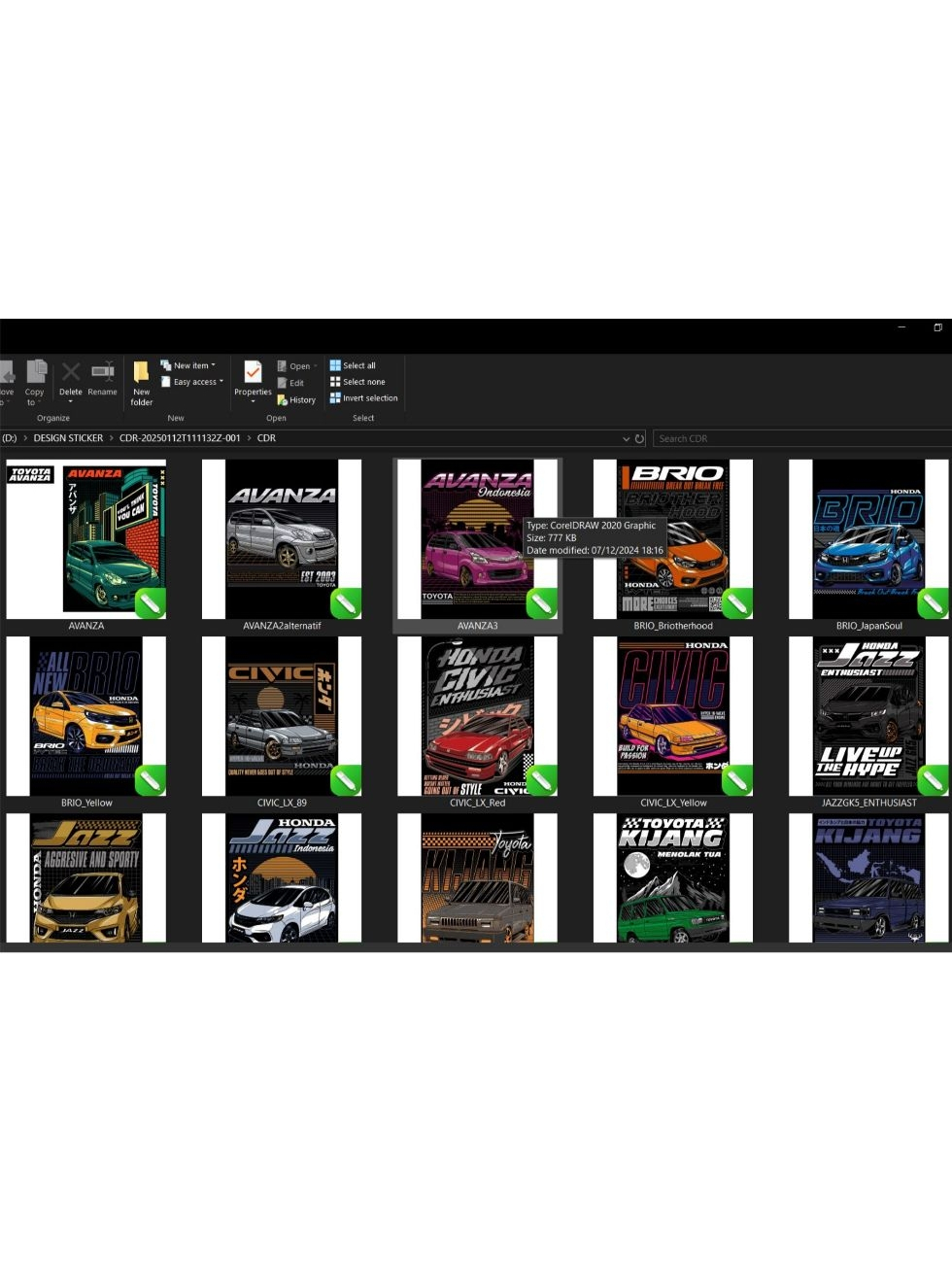 Jual FILE VECTOR DESAIN MOBIL COREL DRAW | Shopee Indonesia
