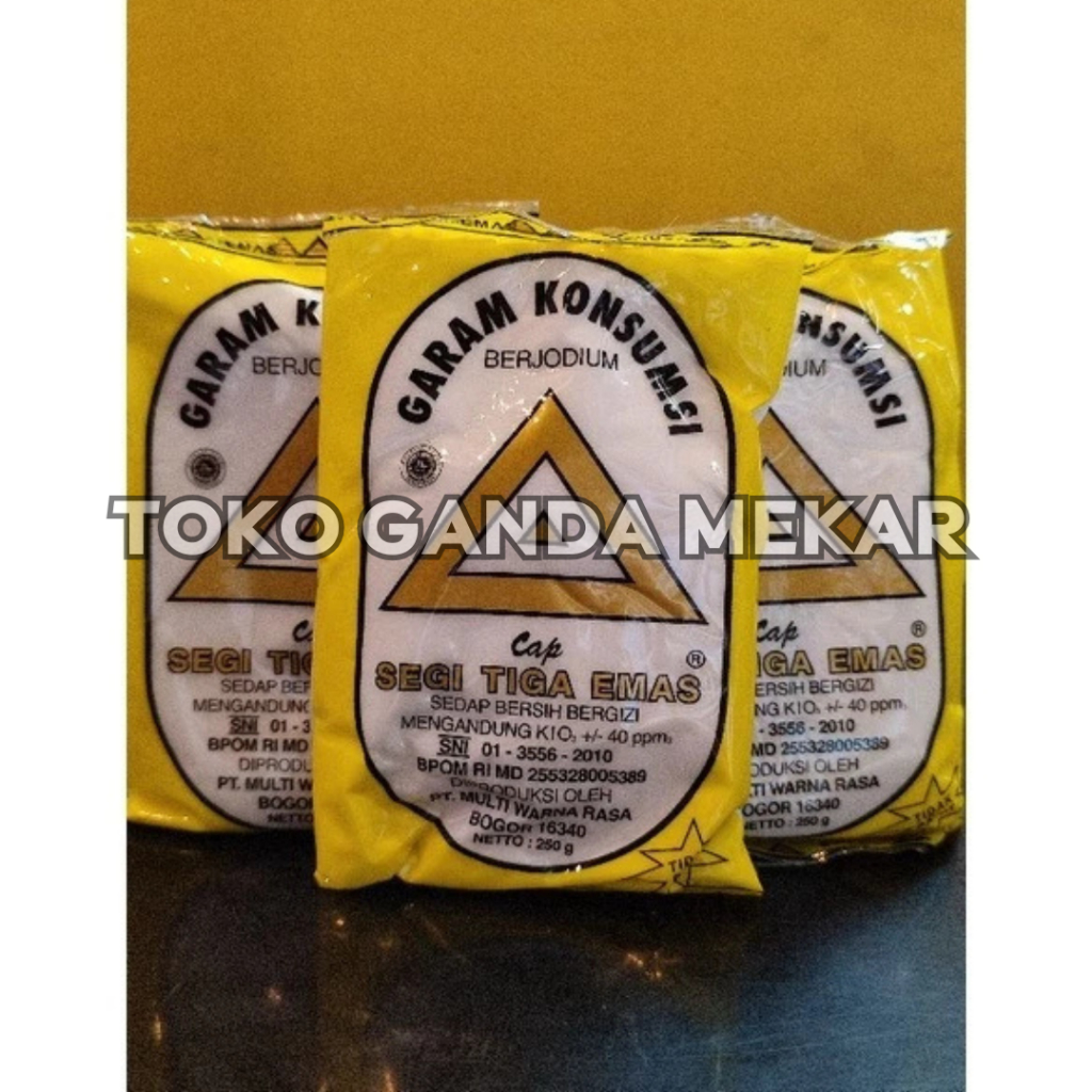 Jual GARAM HALUS MERK SEGITIGA EMAS 250GR | Shopee Indonesia