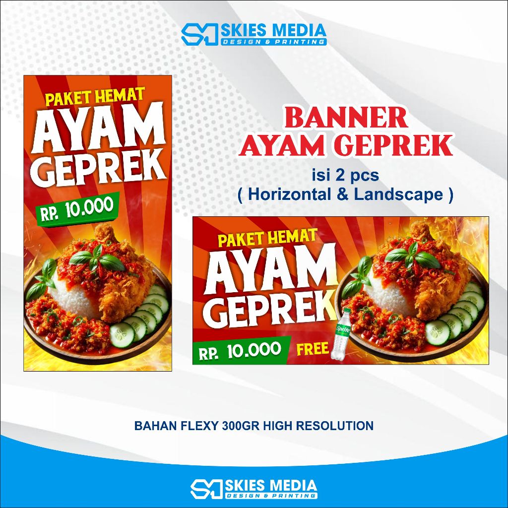 Jual Spanduk Banner Ayam Geprek isi 2pcs | Shopee Indonesia