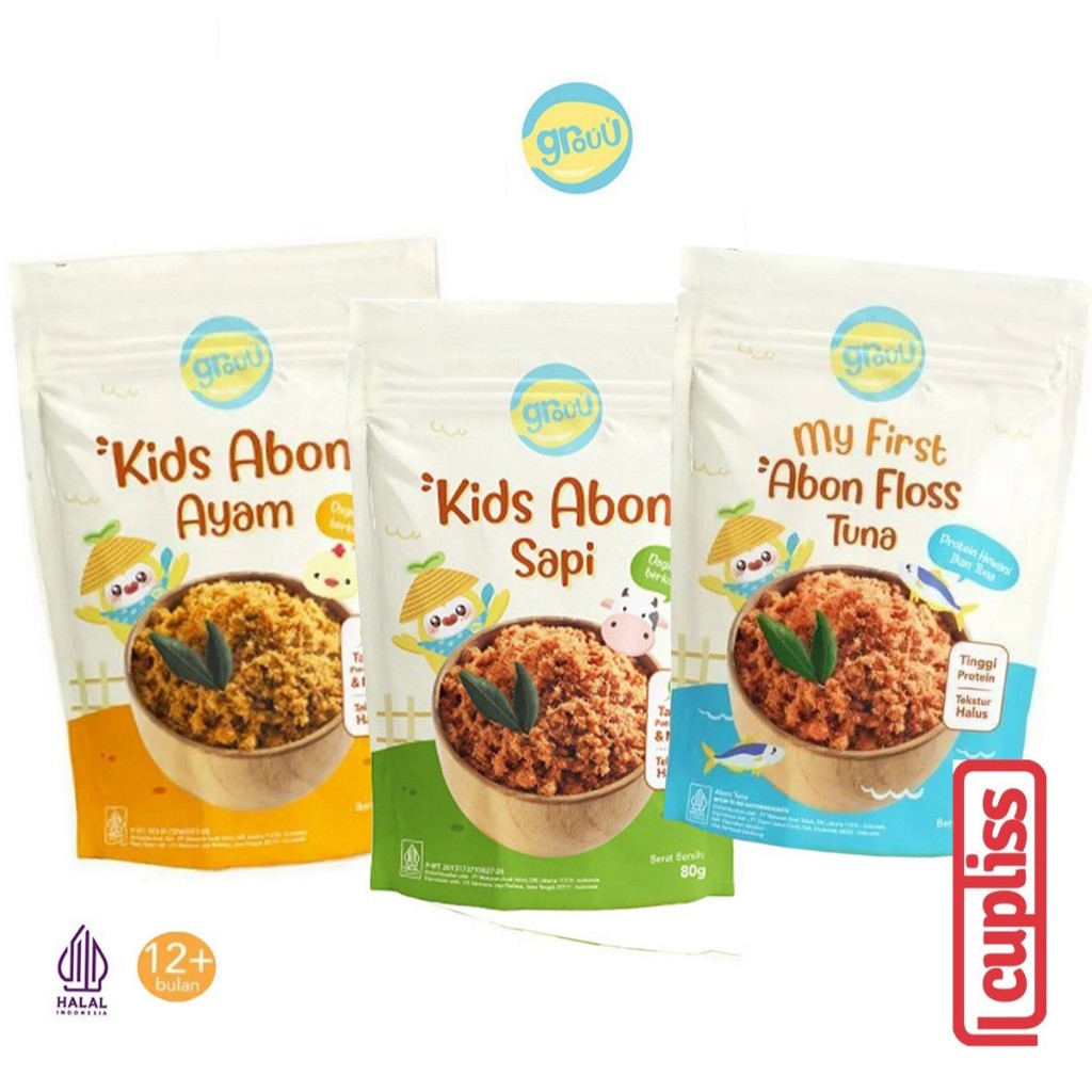 Jual GROUU Original Kids Abon Ayam Sapi Snack Cemilan Anak MPASI 12 ...
