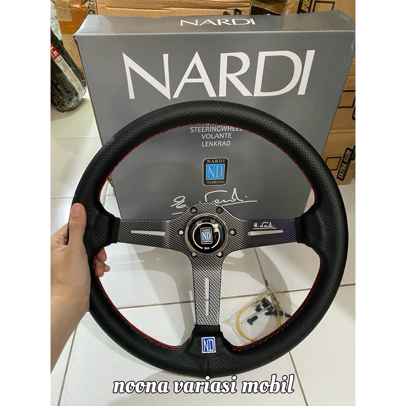 Jual Setir Mobil Nardi Torino Motif carbon model celong 14inch | Shopee ...