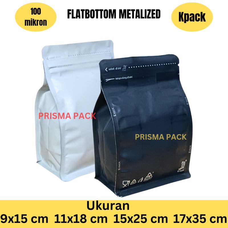 Jual KEMASAN KOPI FLATBOTTOM SPESIAL ZIP LOCK 100 GRAM KOPI 250 GRAM ...