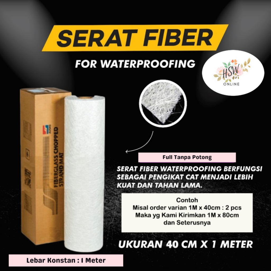 Jual Serat Fiber Aquaproof Meteran untuk Penambalan Atap Genteng Asbes ...