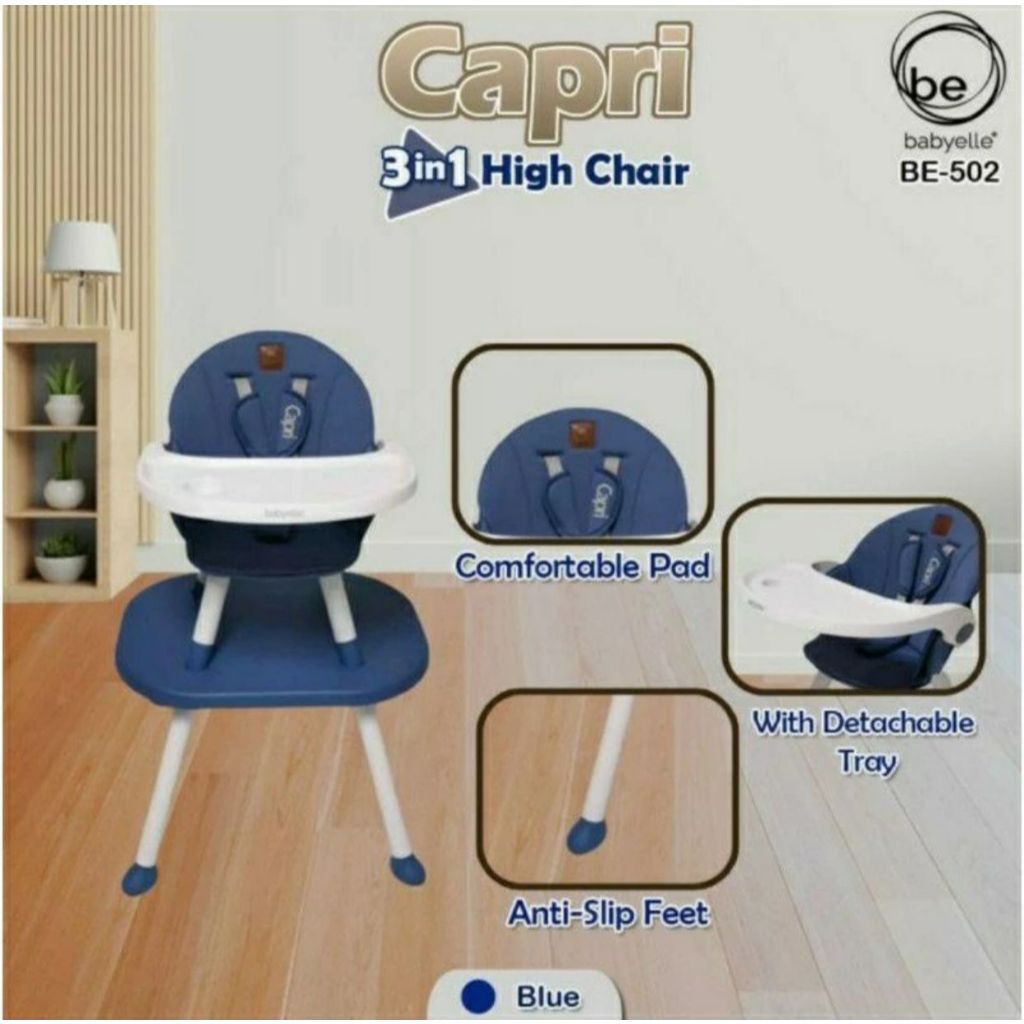 Jual Babyelle Capri kursi makan bayi 3 in 1 warna biru | Shopee Indonesia