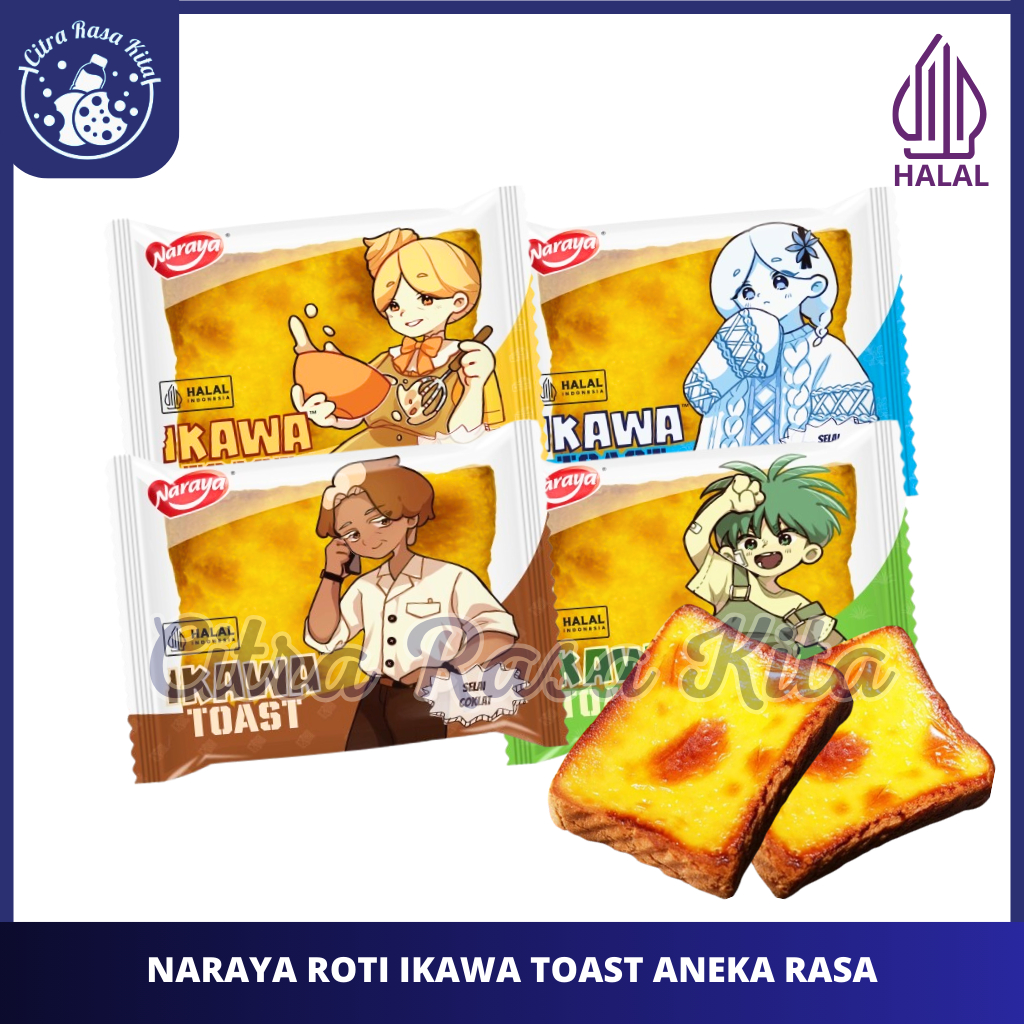 Jual Halal Naraya Ikawa Toast Roti Panggang Viral Rasa Coklat,Cream ...