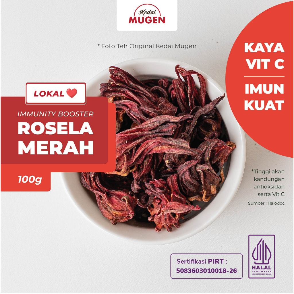 Jual Kedai Mugen - Red Rosella Tea / Teh Bunga Rosela Merah 100g | Shopee Indonesia