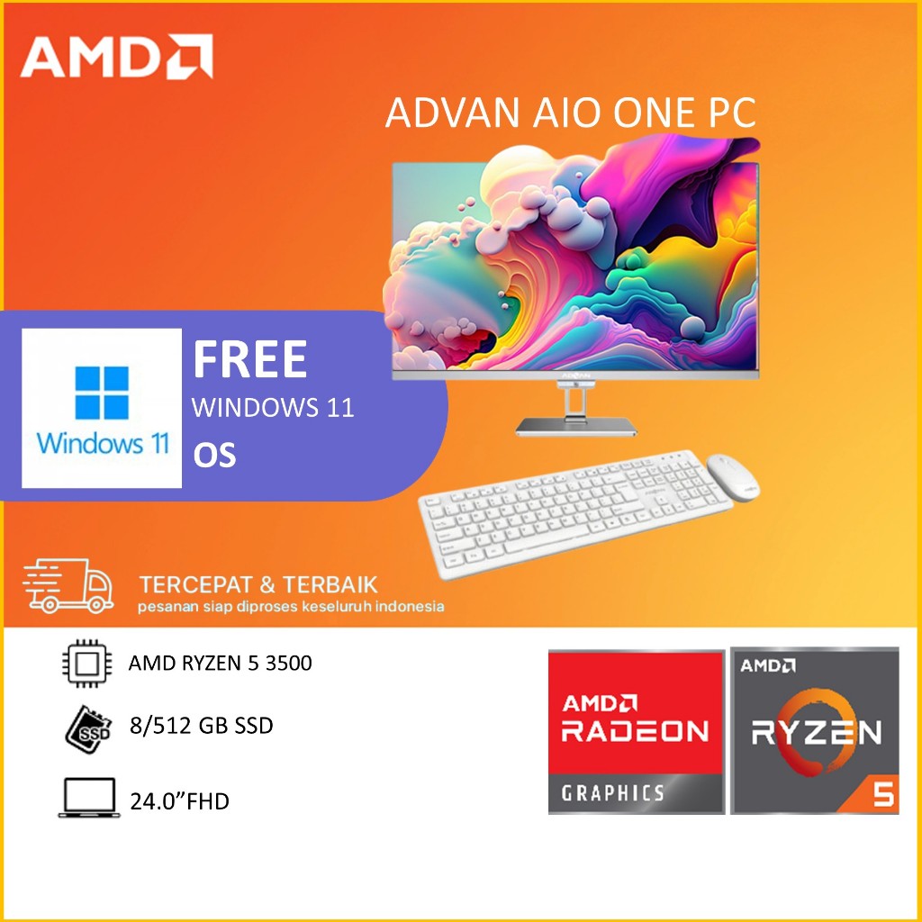 Jual ADVAN AIO ONE PC RYZEN 5 3500 RAM 8GB 512GB 24FHD 99% SRGB ...