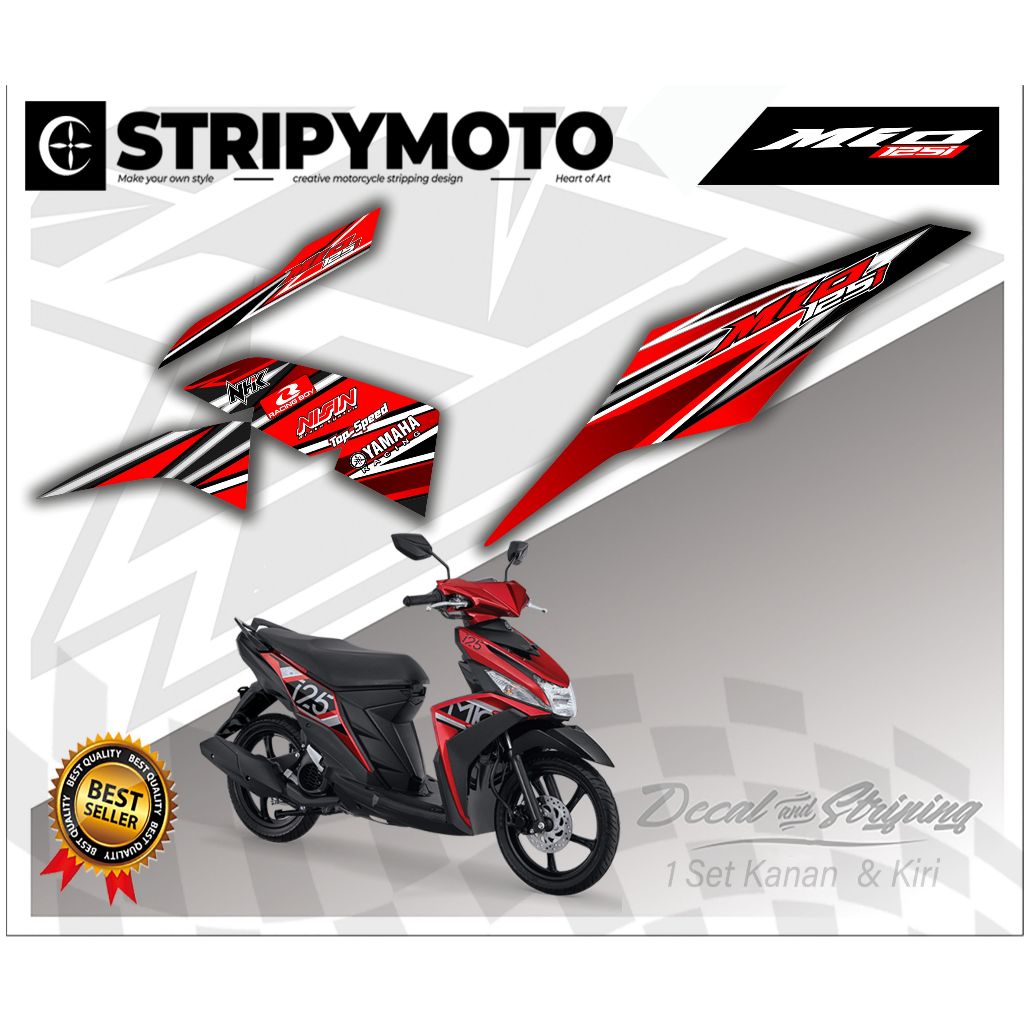 Jual (1 SET) Striping Motor Yamaha Mio M3 , Sticker Motor Yamaha Mio M3 ...