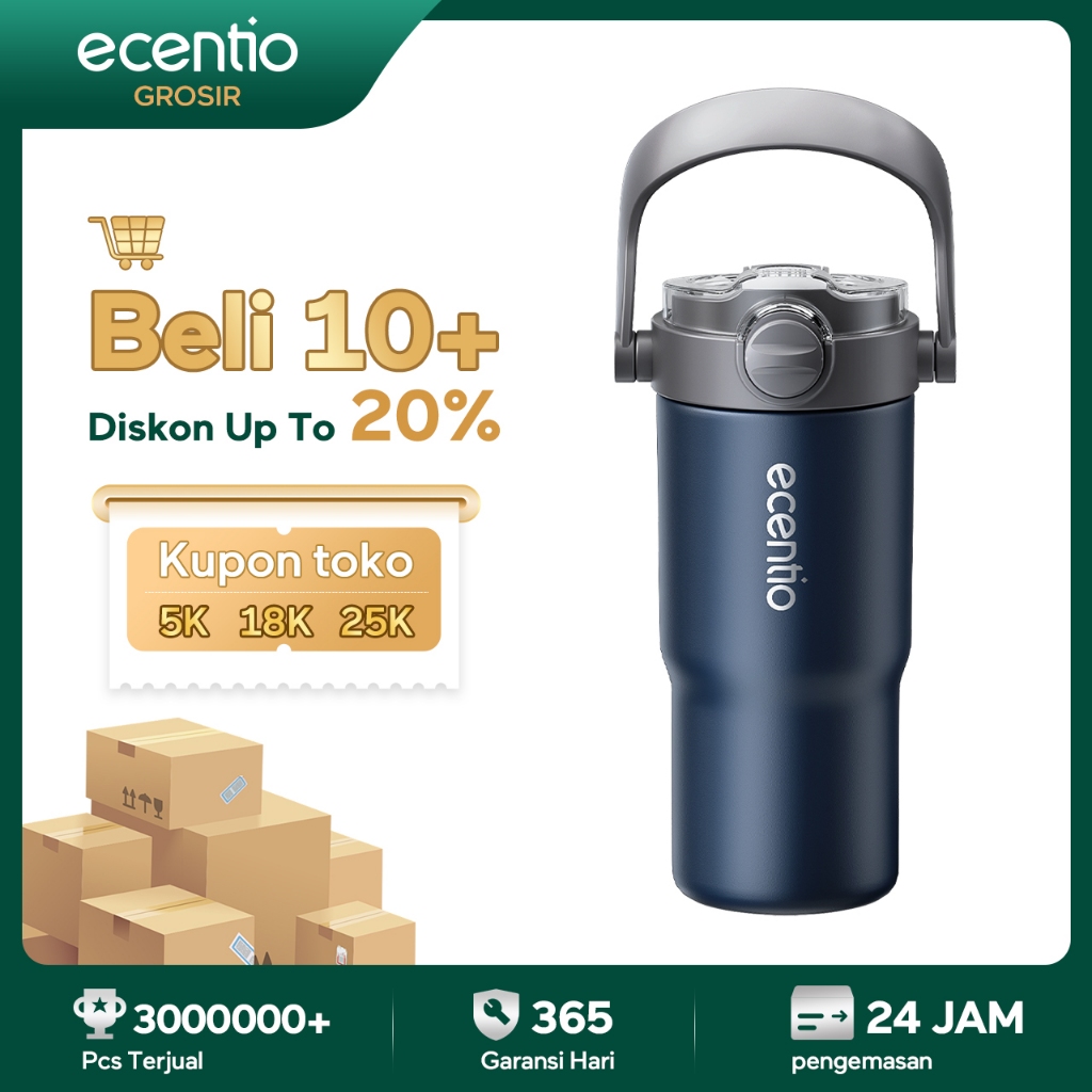 Jual 【grosir】ecentio tumbler aesthetic 750ml cooler stainless steel 316 ...