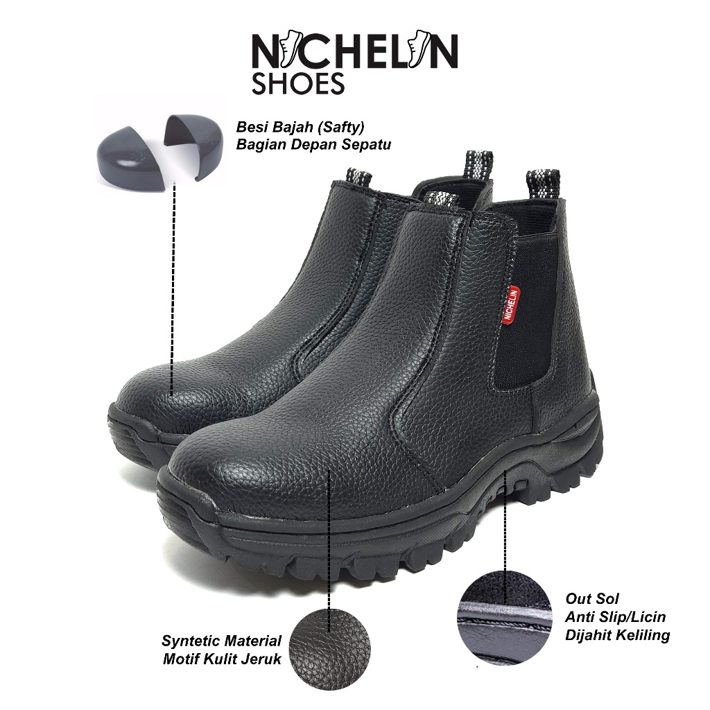 Jual SEPATU SAFTY PRIA UJUNG BESI SEPATU KERJA PROYEK ANTI SLIP ANTI ...