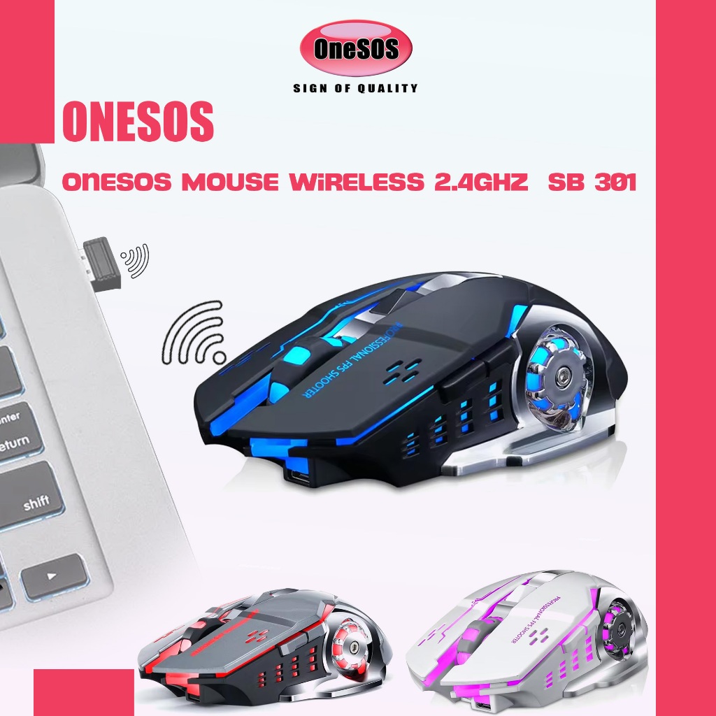 Jual Mouse Gaming Wireless 2.4Ghz 1600 DPI Three-speed Adjustment ...