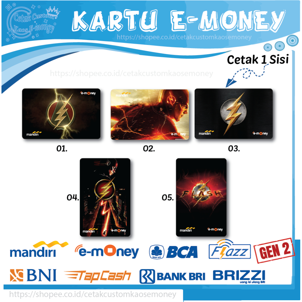 Jual KARTU E MONEY E TOLL SUPERHERO THE FLASH KARTUN KUMPULAN EMONEY ...