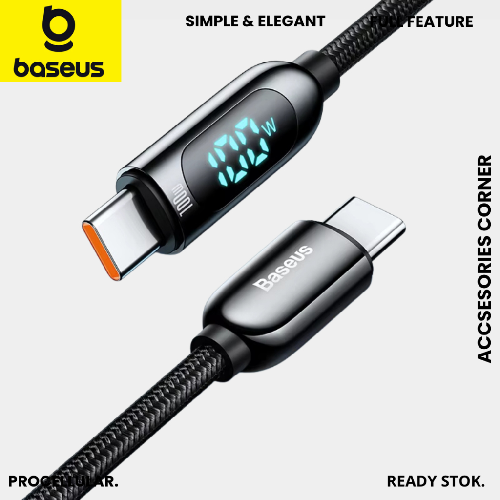 Jual Baseus Kabel Type C to Type C 100W Digital Display Fast Charging ...