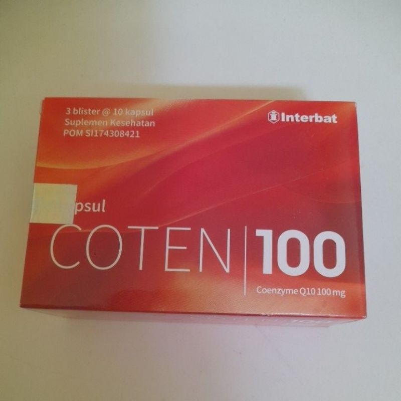 Jual Coten 100 Coenzyme Q10 100 mg 30 Kapsul - Interbat | Shopee Indonesia
