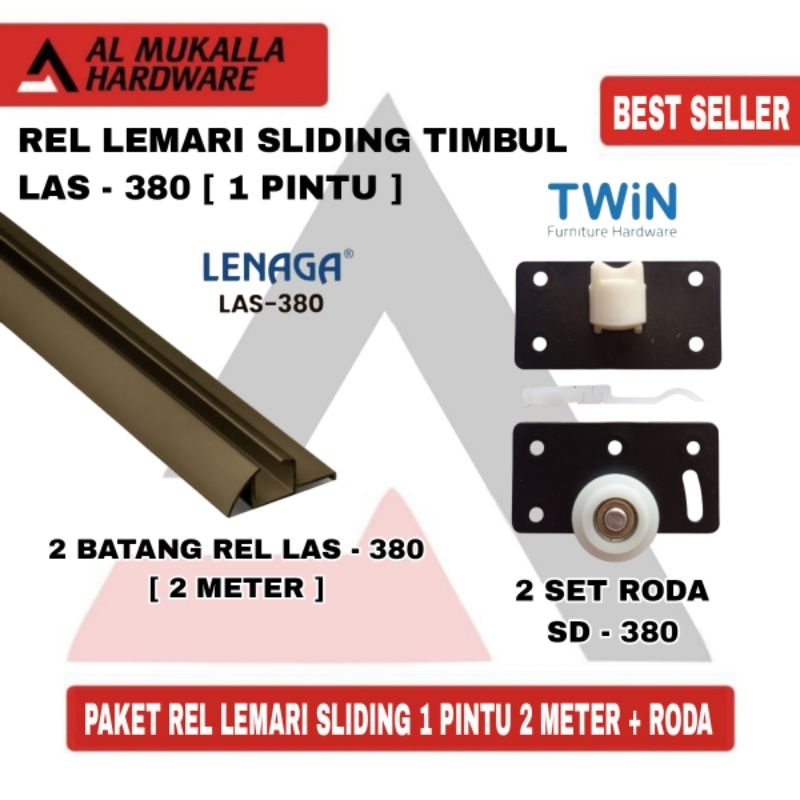 Jual [ 1 Pintu + 2 Meter ] Paket 2 Batang Rel Timbul LAS - 380 Lenaga 2 Meter + 2 Set Roda SD ...