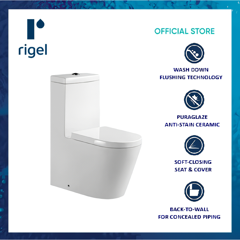 Jual Rigel Ceramic Bathroom / Toilet One Piece Water Closet WO1180F ...