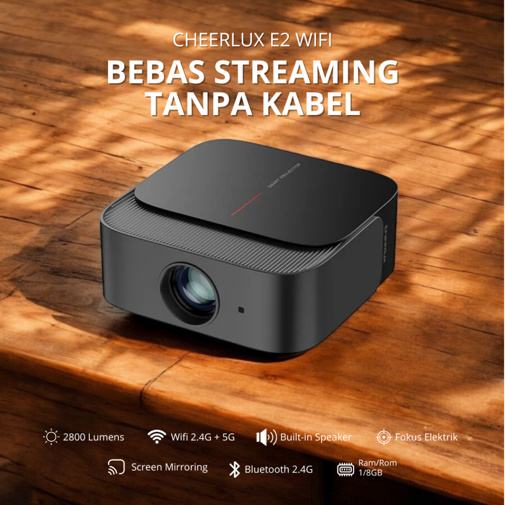 Jual Proyektor Cheerlux E2 Wifi Screen Mirroring Ke HP 2800 Lumens ...