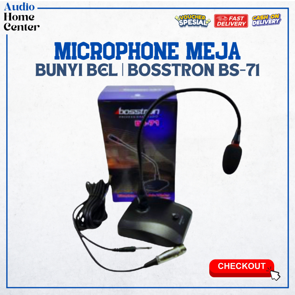Jual MICROPHONE MEJA PODIUM BUNYI BEL BOSSTRON BS-71 MIC PODIUM KABEL MIKROFON MEJA MIC RAPAT ...