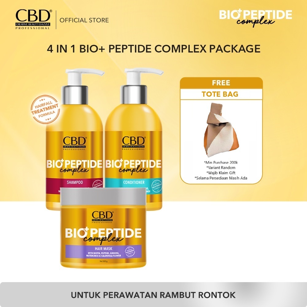 Jual CBD BIO+PEPTIDE COMPLEX Shampoo + Conditioner + Hair Mask | Shopee ...