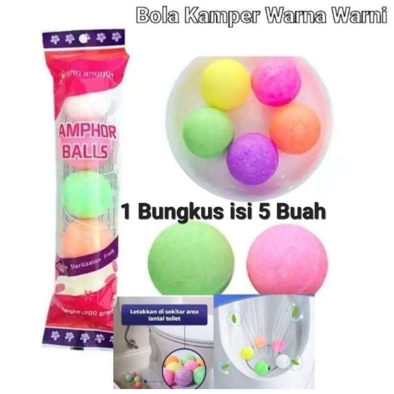 Jual [Paket isi 2 PCS ] Kamper Kamar mandi Kamper bola Warna Warni ...