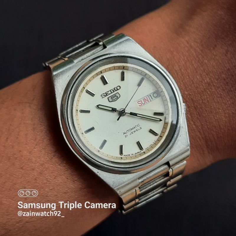 Jual Jam Tangan Seiko 5 7S26-0530 Automatic White Dial Original | Shopee Indonesia