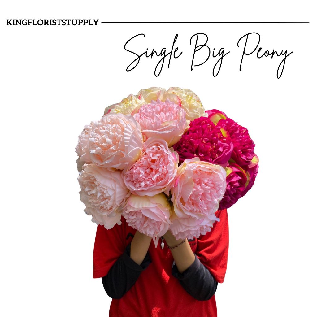 Jual Single Big Peony flower artificial bunga besar dekorasi 1 kelopak ...