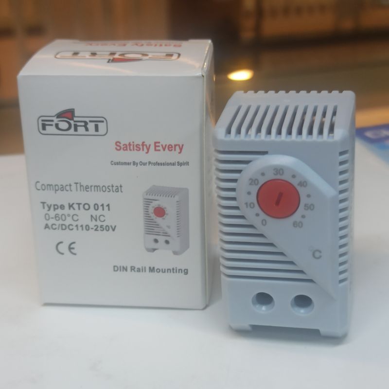 Jual KTO 011-F NC FORT Thermostat dinrel mounting 0~+60°c normali close merah | Shopee Indonesia