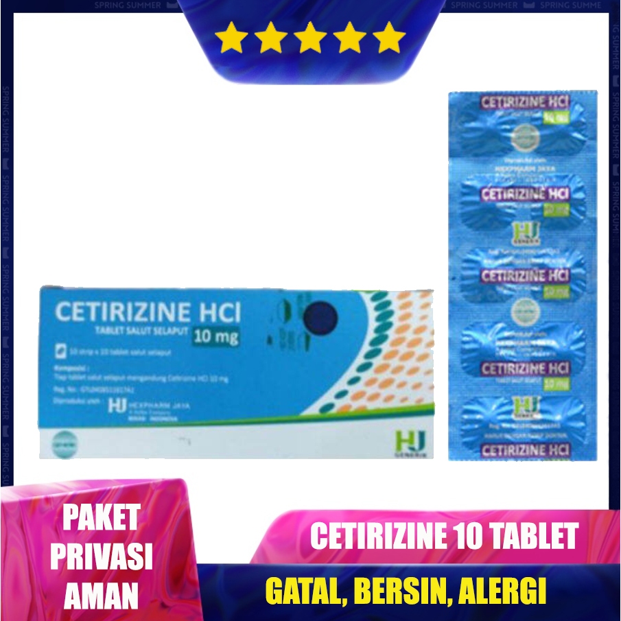 Jual Cetirizine Hexpharm Biru 10 mg 10 Tablet - Obat Rhinitis dan Gatal ...