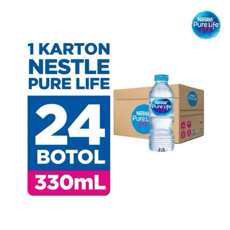 Jual PROMO !! Air Mineral Nestle Pure Life 330ml X 24 Pcs | Shopee ...