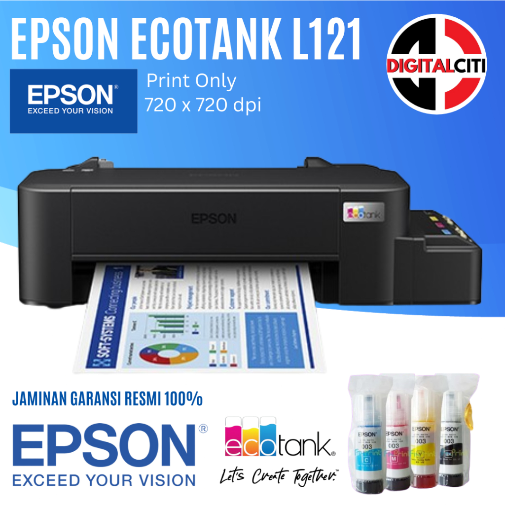 Jual EPSON L121 EcoTank Single Function Printer(Print Only) - GARANSI RESMI | Shopee Indonesia
