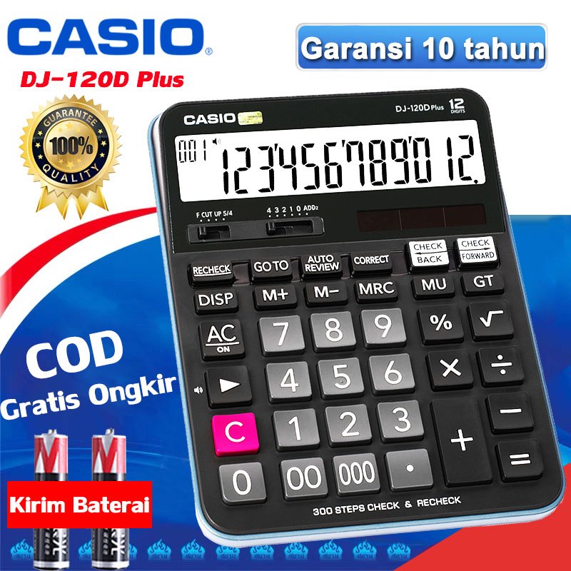 Jual CASIO Desktop Calculator /Kalkulator kerja Casio ilmiah MJ-120D PLUS/DJ-120D PLUS ...