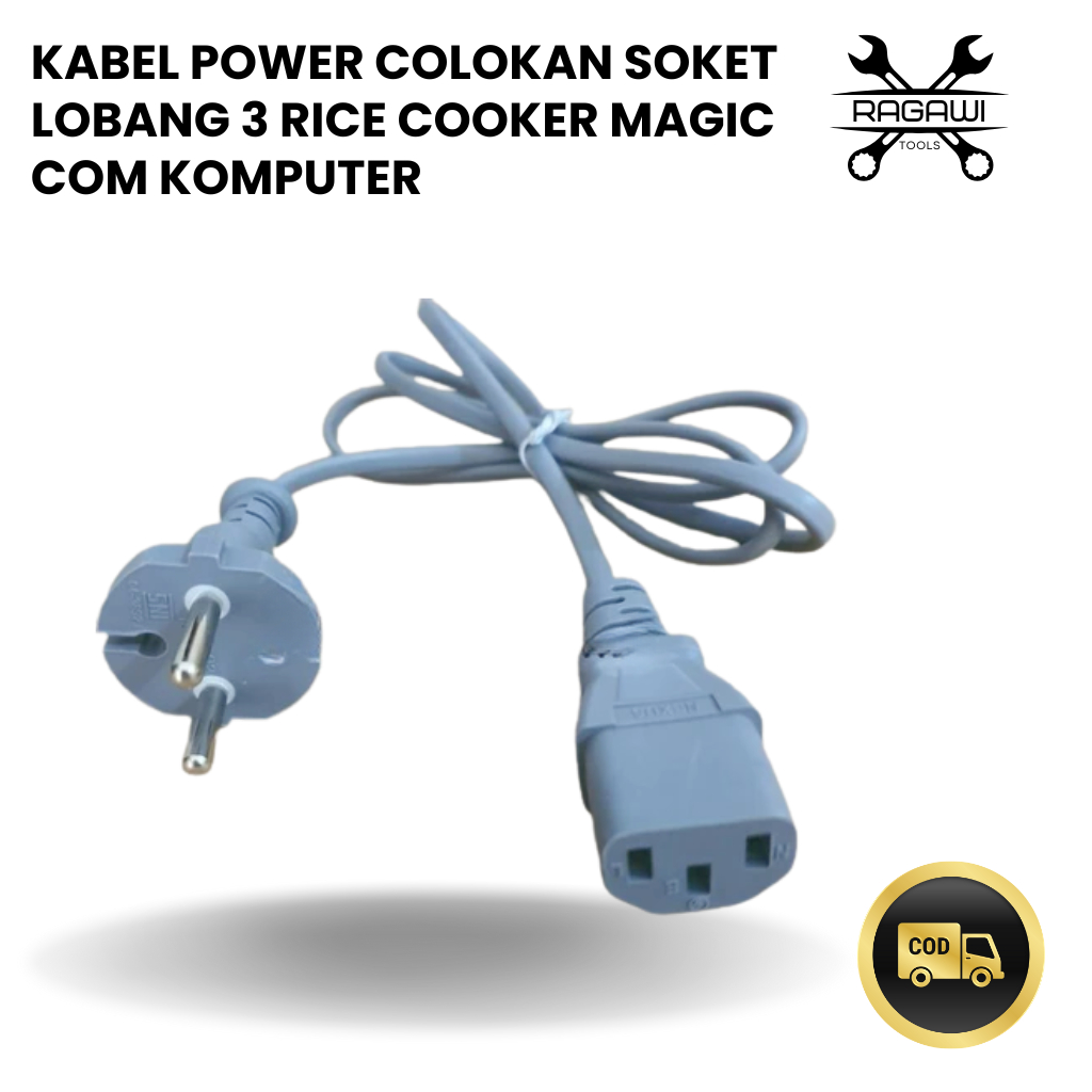 Jual Kabel Power Colokan Soket Lobang 3 Rice Cooker Magic Com dan bisa ...
