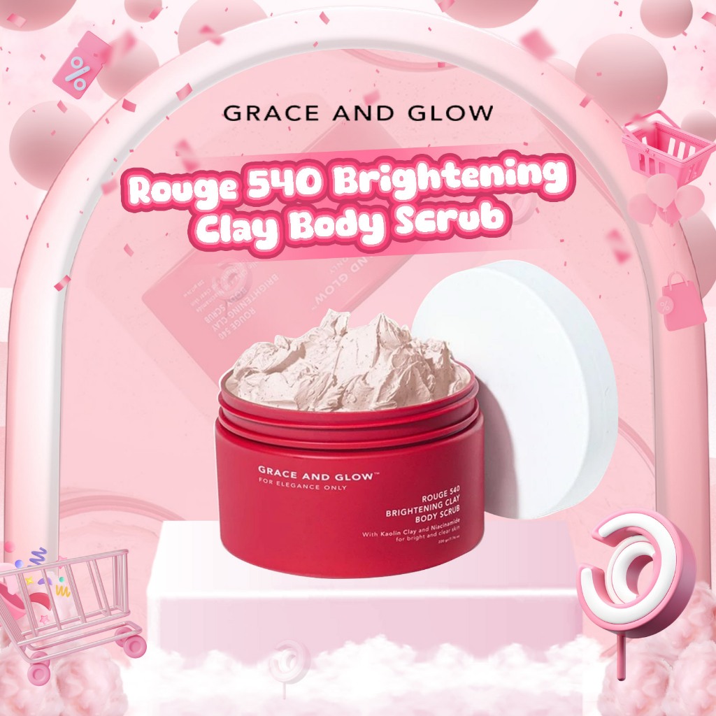 Jual GRACE AND GLOW - ROUGE 540 BRIGHTENING CLAY BODY SCRUB ( 220 g ...