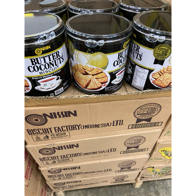 Jual Nissin Biscuit Butter Coconut Kaleng 650g/700g kemasan 1 dus | Shopee Indonesia