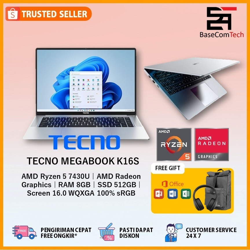 Jual TECNO MegaBook K15S - K16S | AMD Ryzen 5-7430U Hexa-Core 4,3 Ghz ...