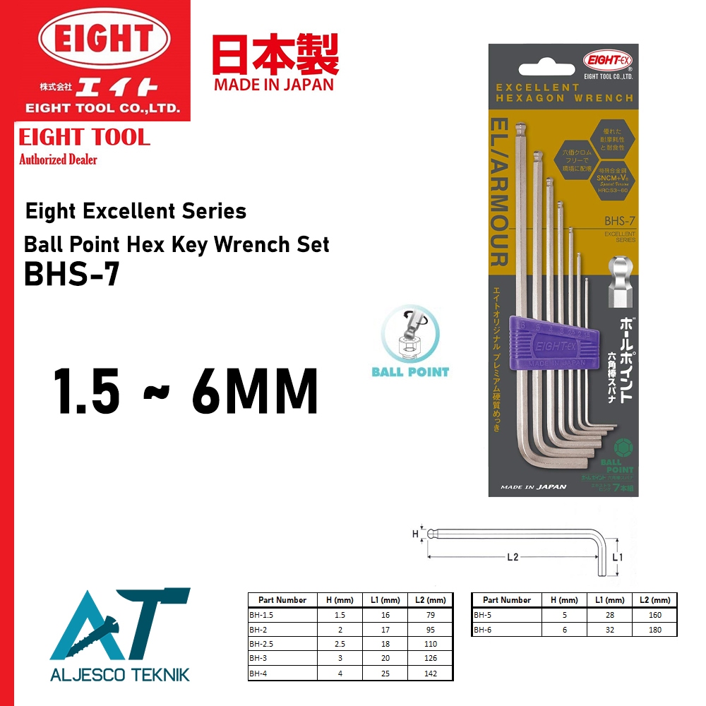 Jual EIGHT BHS-7 KUNCI L EXTRA PANJANG SET 1.5-6MM 7 PCS - HEAVY DUTY ...