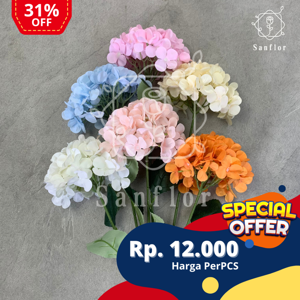 Jual HYDRANGEA K1 JUMBO/ BUNGA ARTIFICIAL/ HIASAN PELAMINAN/ DEKORASI ...
