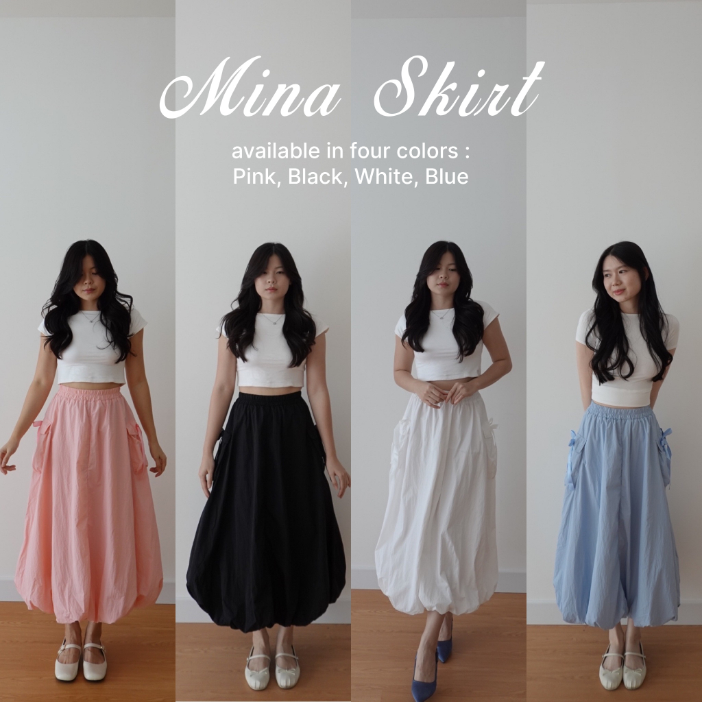 Jual MINA SKIRT - Midi Coquette Balloon Skirt Rok Balon Pita Wanita ...