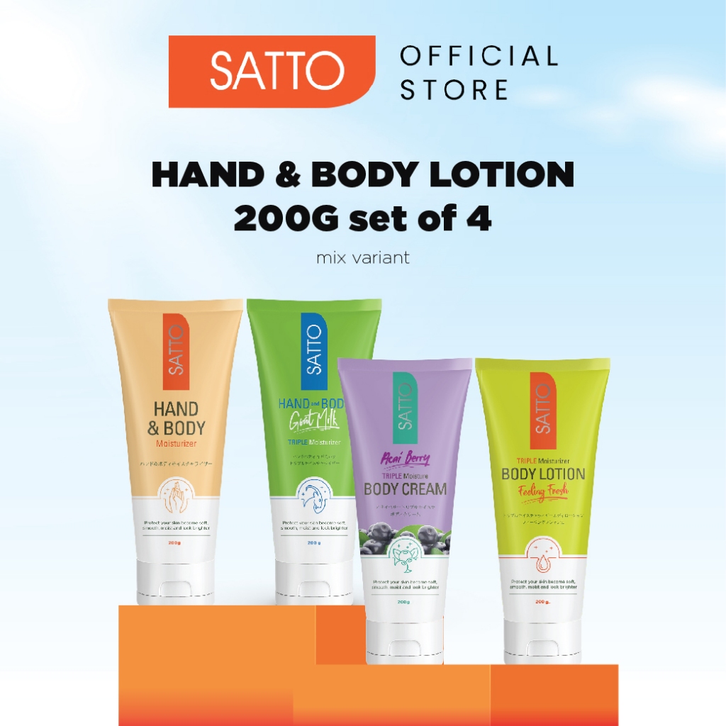 Jual Satto Paket Hand Body Lotion 200G set of 4 ( Mix Variant ...