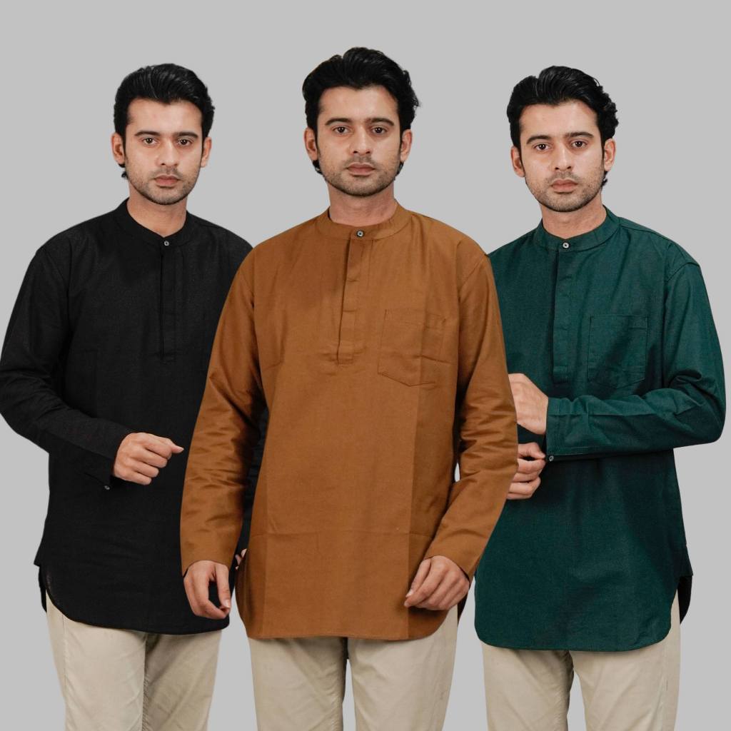 Jual Swipe Up Kemeja Koko Kurta Pria Modern Lengan Panjang Rami Jafar ...