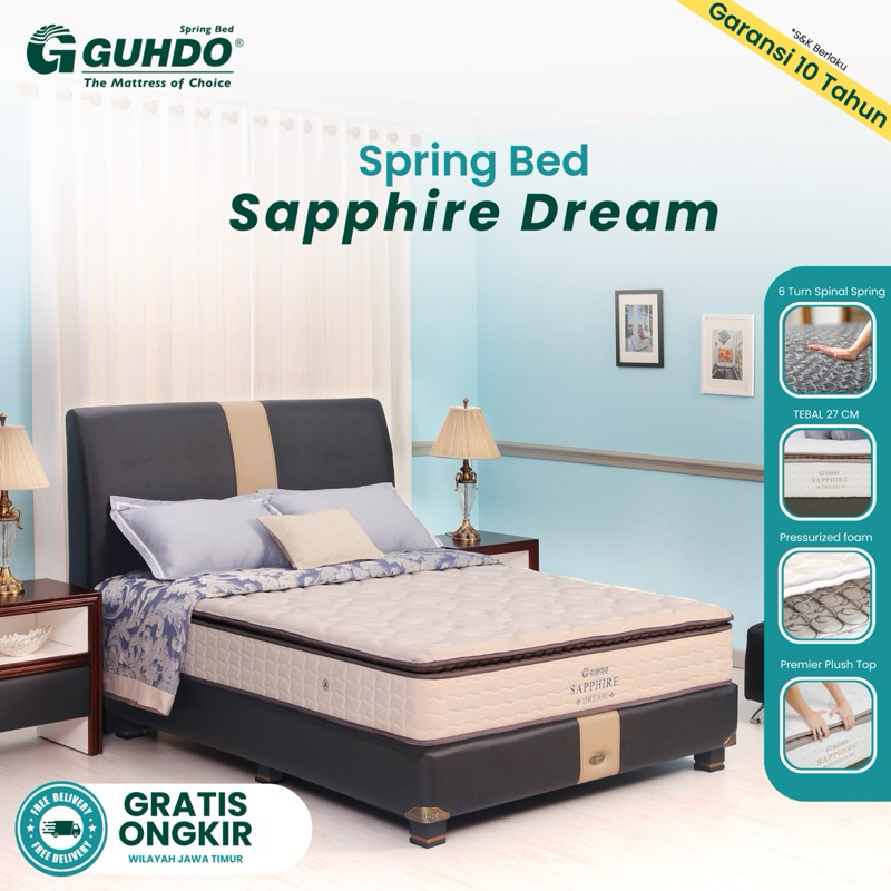 Jual GUHDO Kasur Sapphire Dream Spring Bed tebal 27 cm (HANYA KASUR) | Shopee Indonesia