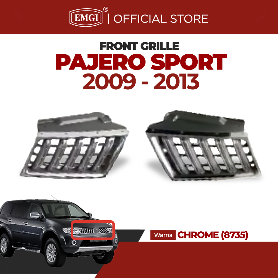 Jual EMGI - Front Grille Pajero Sport Exceed 2009 2010 2011 2012 Chrome ...