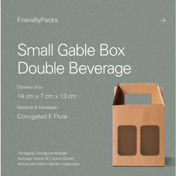 Jual Small Gable Box Double Beverages / Kemasan Botol / Dus Jinjing ...
