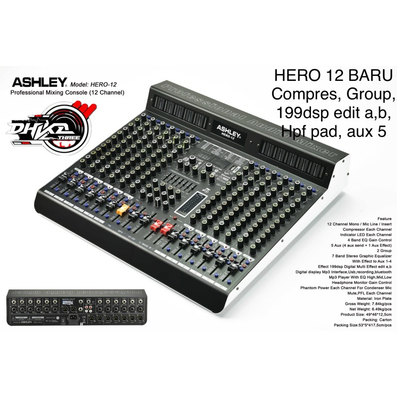 Jual MIXER ASHLEY HERO 12 BARU COMPRESS EDIT A,B / MIXER ASHLEY HERO12 ...