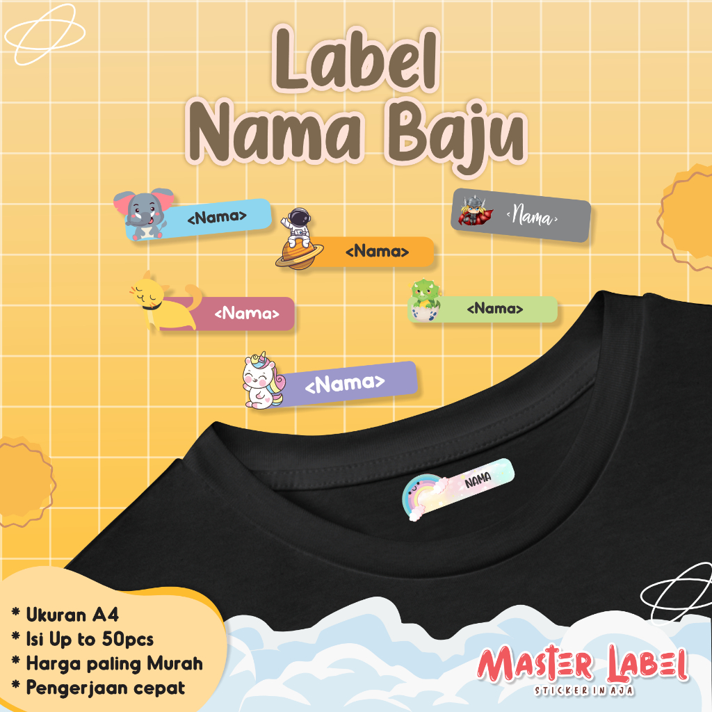 Jual STIKER KAIN BACKGROUND KARAKTER STIKER BAJU FREE CUSTOM NAMA ...