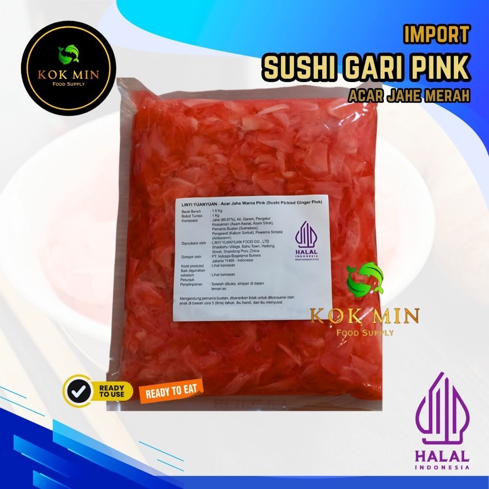 Jual Sushi Gari Pink Halal / Acar Jahe Merah / Pickled Red Ginger ...