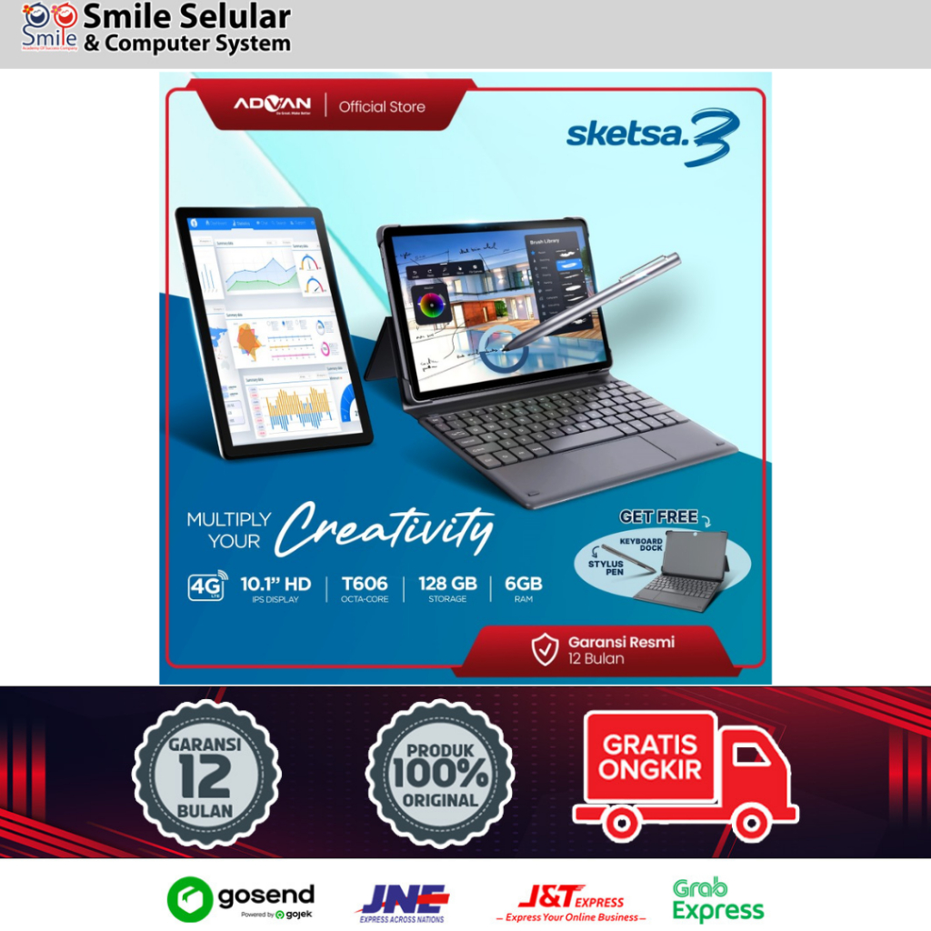 Jual Advan Tab Sketsa 3 10.1” HD IPS 128GB+RAM 6GB Tiger T606 Android ...