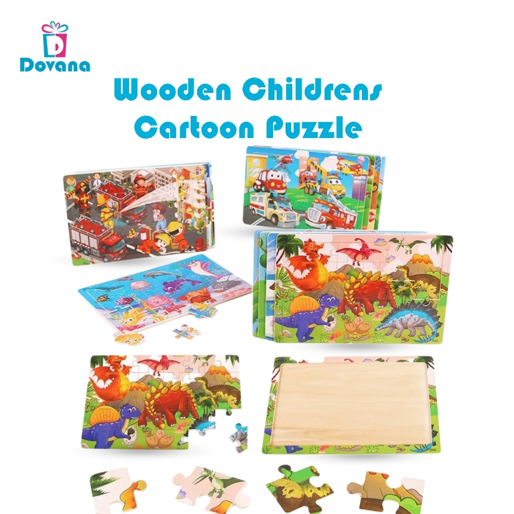 Jual Dovana Mainan Puzzle Kayu Anak Karakter Kartun Hewan Binatang Kids ...